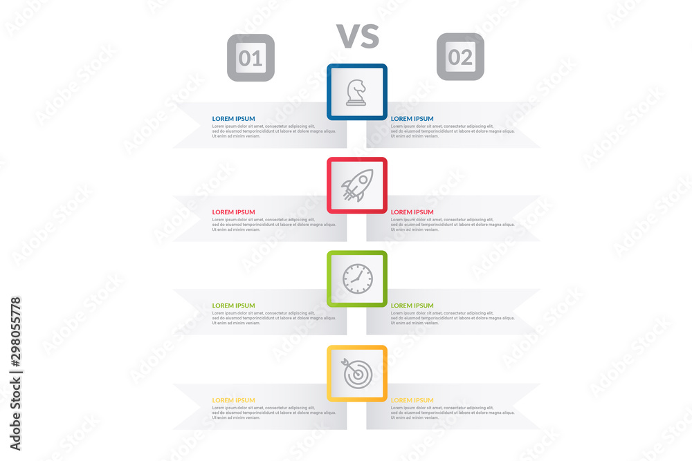 comparison infographic flow chart design . business infographic concept ...