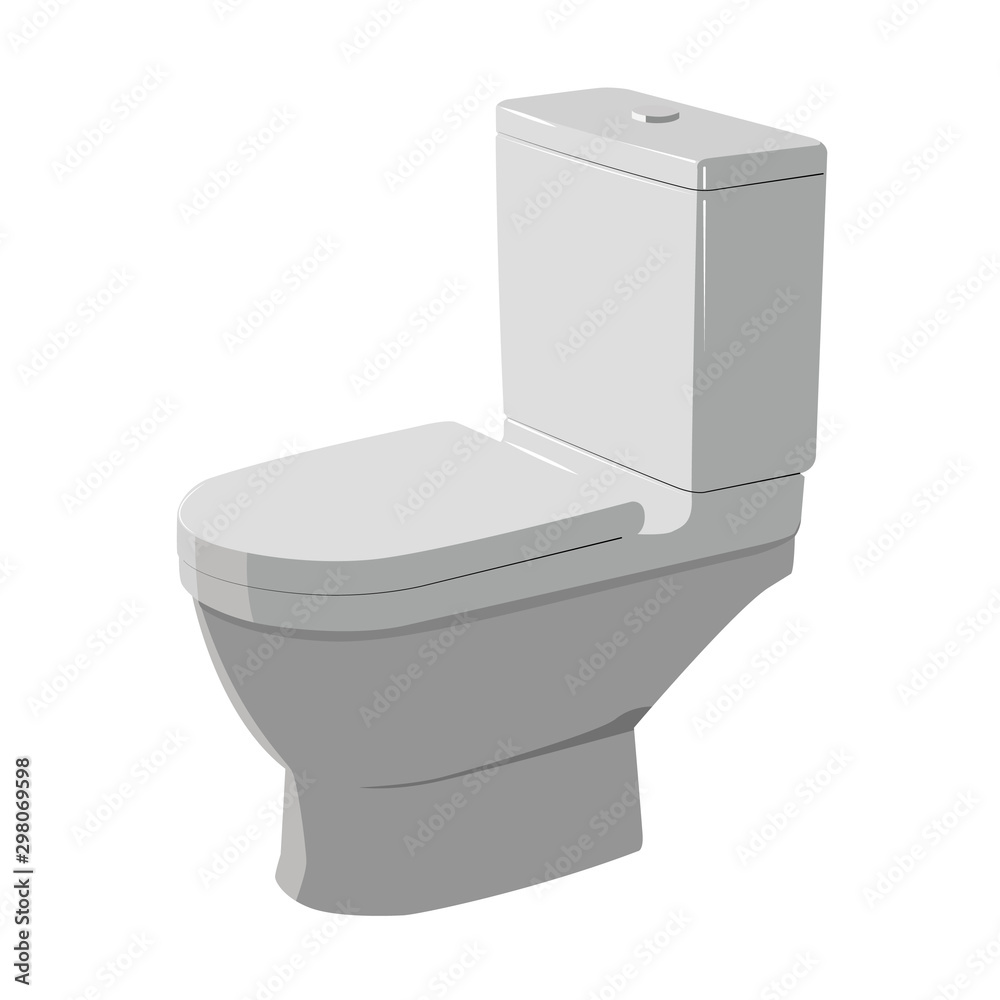 Flush toilet realistic vector illustration isolated Stock Illustration ...