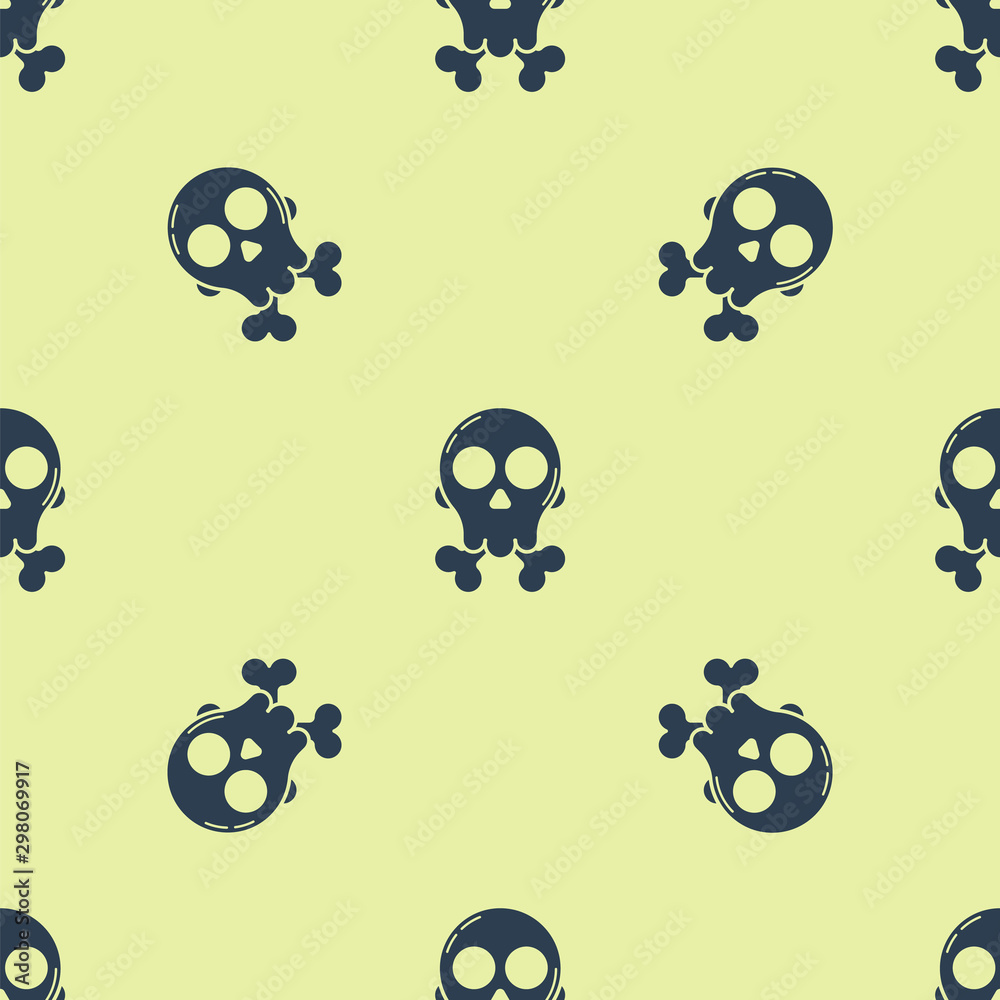 Blue Skull And Crossbones Background