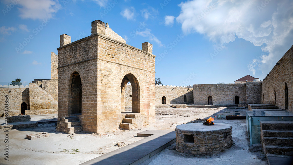 The Baku Ateshgah or Fire Temple of Baku is a temple in Surakhani near ...