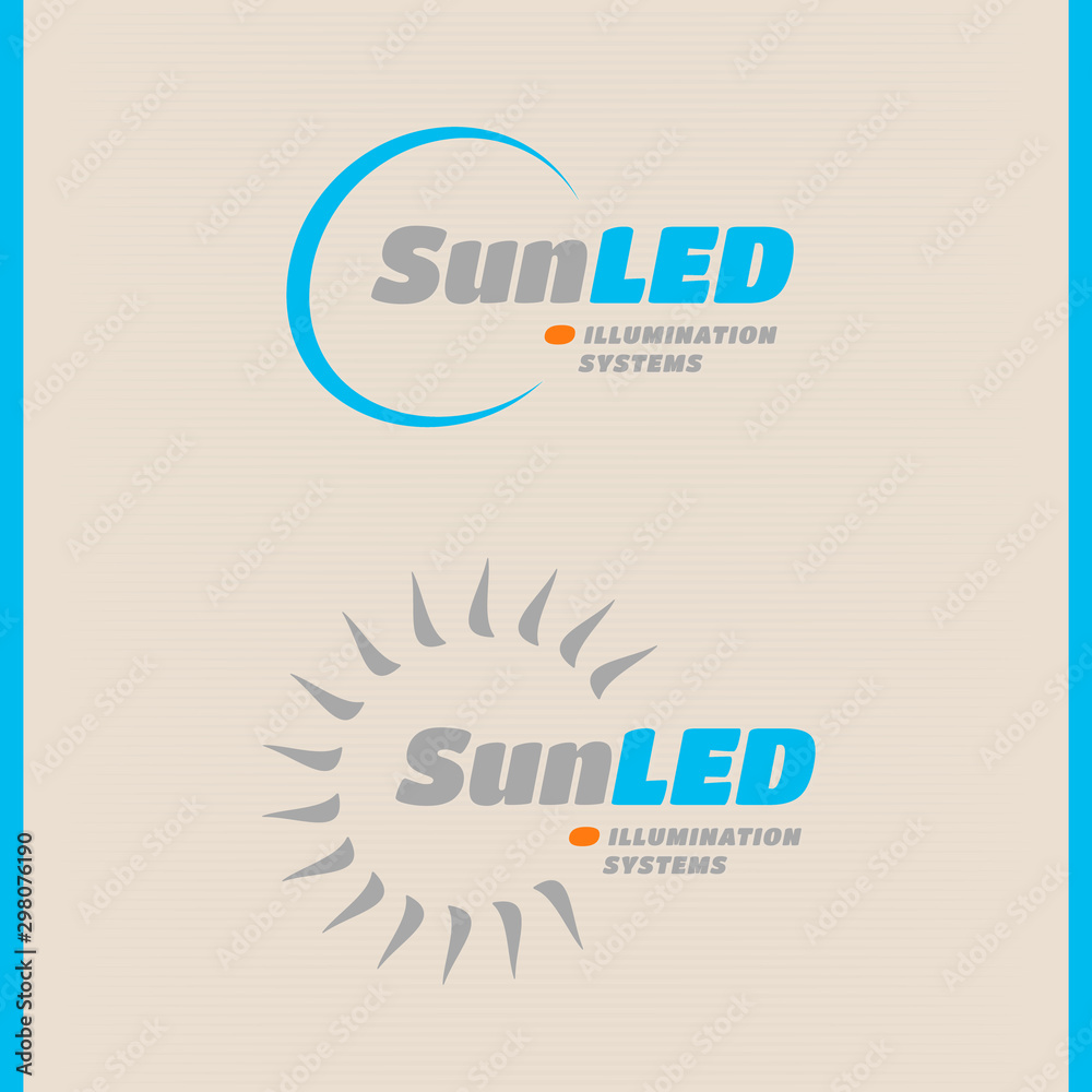 LED technology logo with light rays around Stock Vector | Adobe Stock