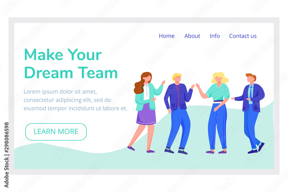 Make your dream team landing page vector template. Recruitment agency ...