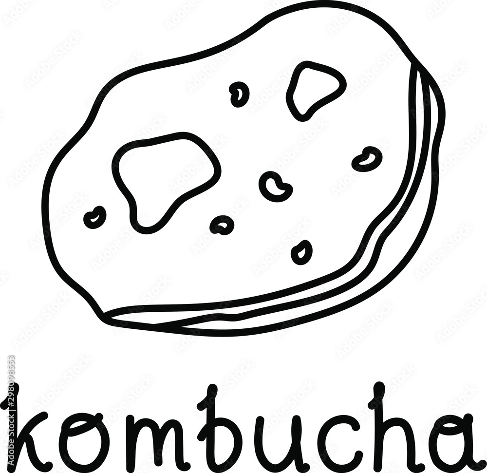 Kombucha doodle vector icon. Hand drawn contour illustration of chinese ...