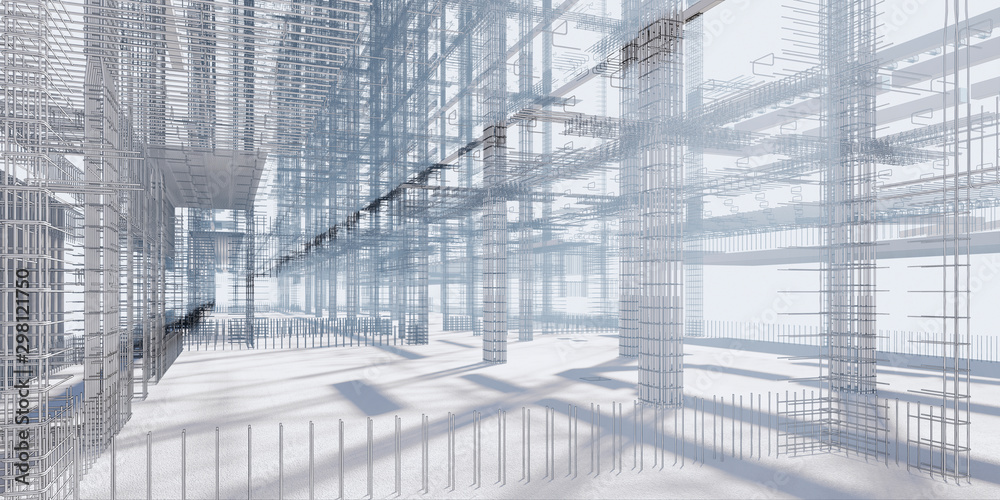 3D BIM model of reinforcement framework of the building Stock ...
