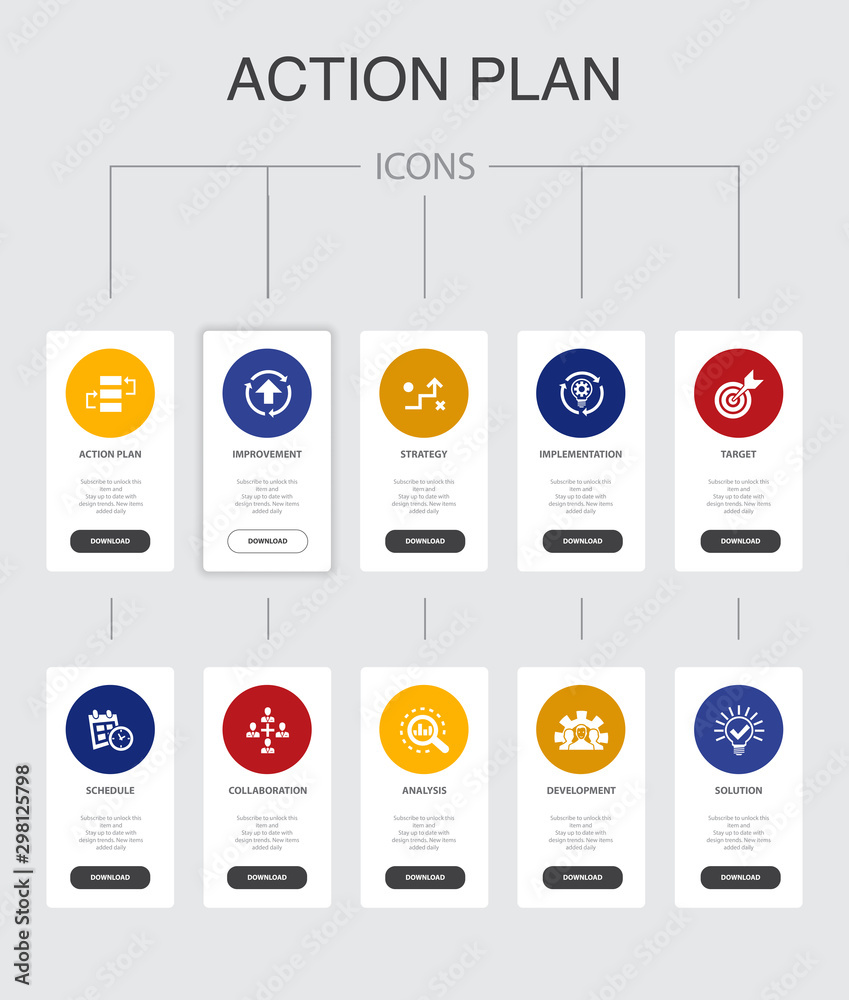 action plan Infographic 10 steps UI design.improvement, strategy ...