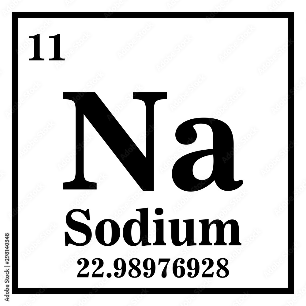 Sodium Periodic Table of the Elements Vector illustration eps 10 Stock ...