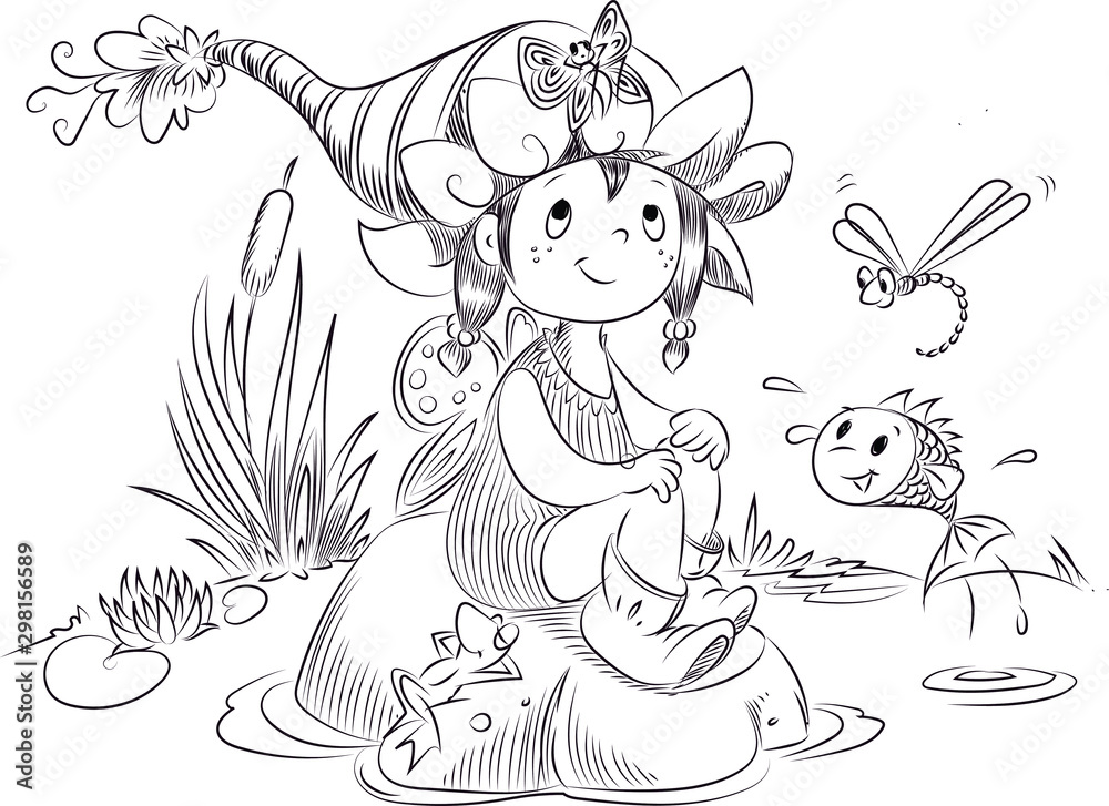 Dragonfly Fairy Coloring Pages