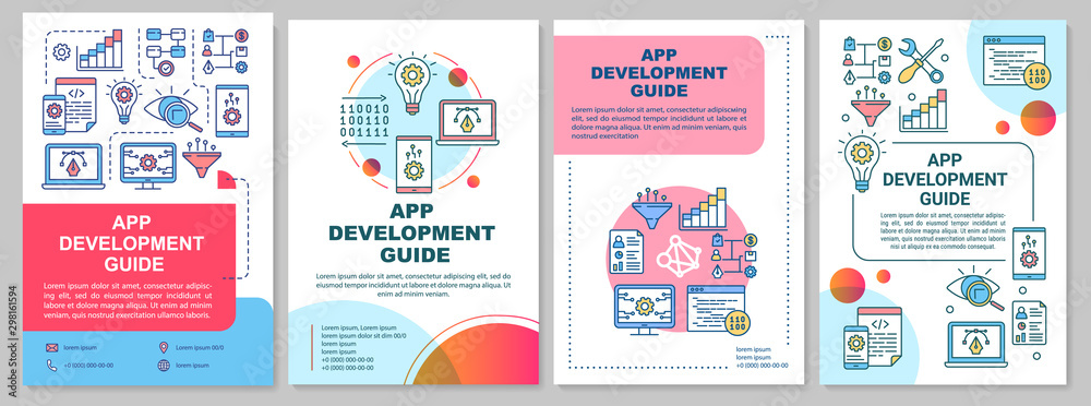 App development guide brochure template. Mobile programming. Flyer ...