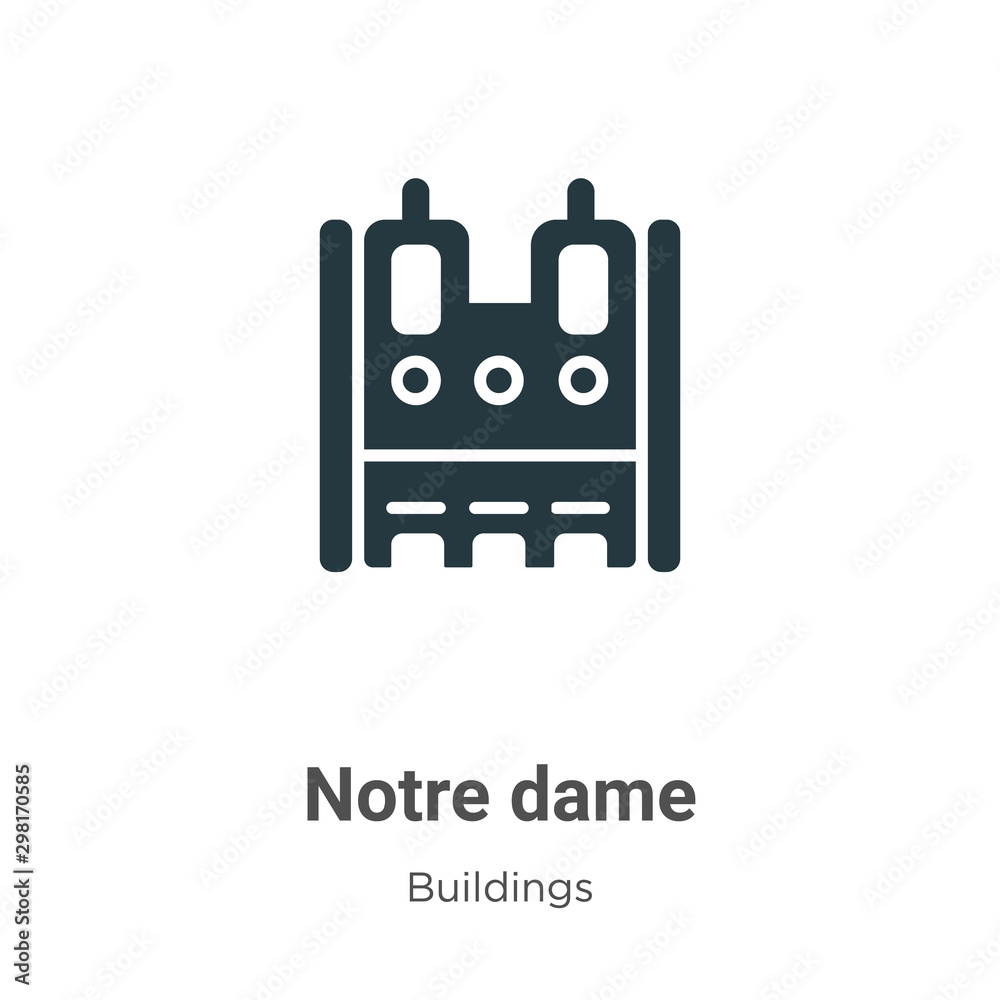Notre dame vector icon on white background. Flat vector notre dame icon ...