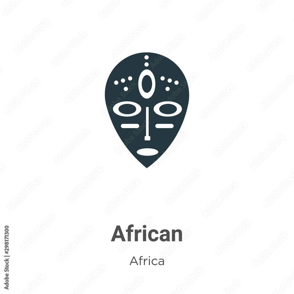 African vector icon on white background. Flat vector african icon ...