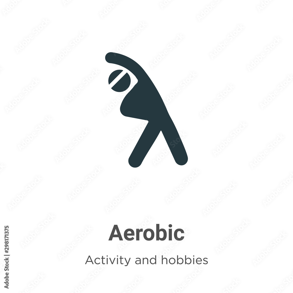 Aerobic vector icon on white background. Flat vector aerobic icon ...
