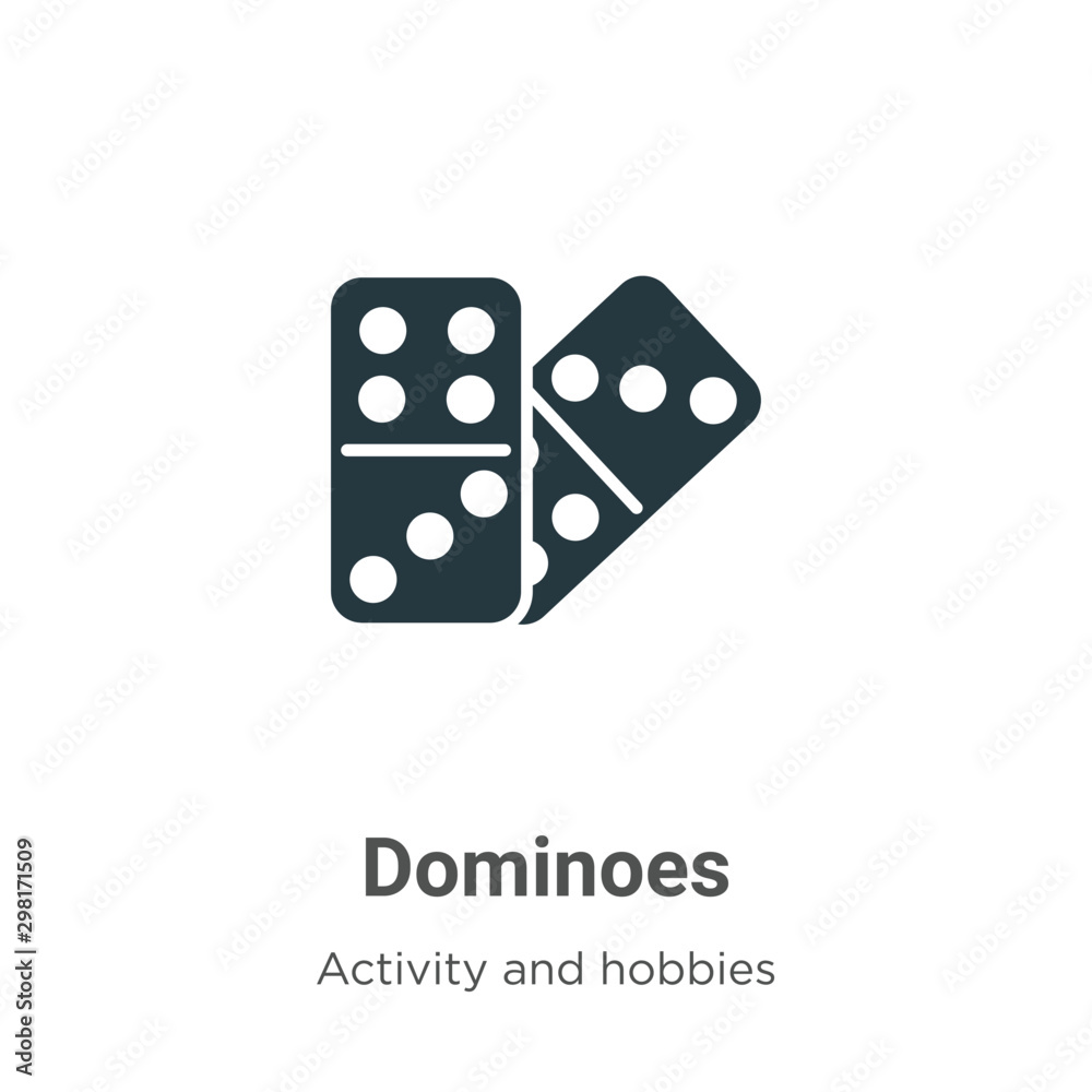 Dominoes vector icon on white background. Flat vector dominoes icon ...