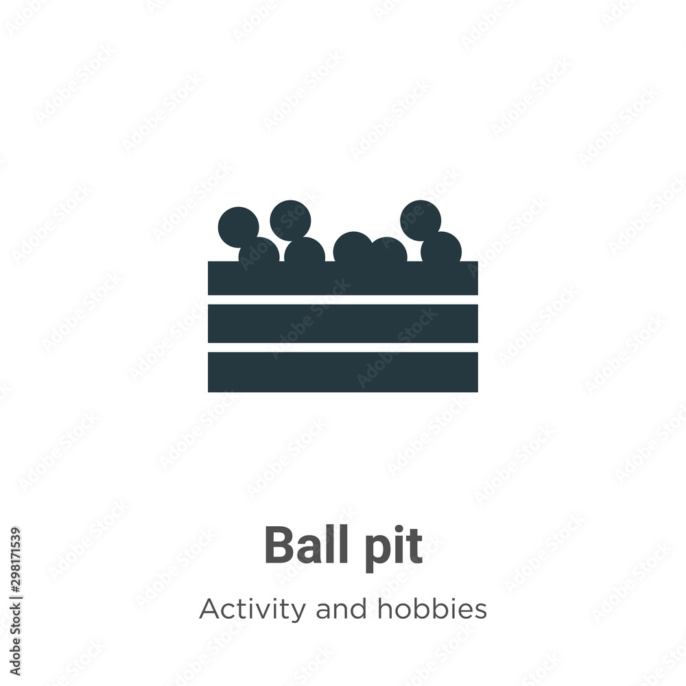 Ball pit vector icon on white background. Flat vector ball pit icon ...