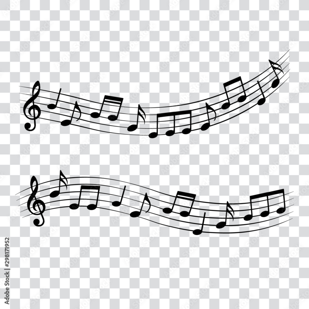 Music notes, musical design elements, isolated, vector illustration ...