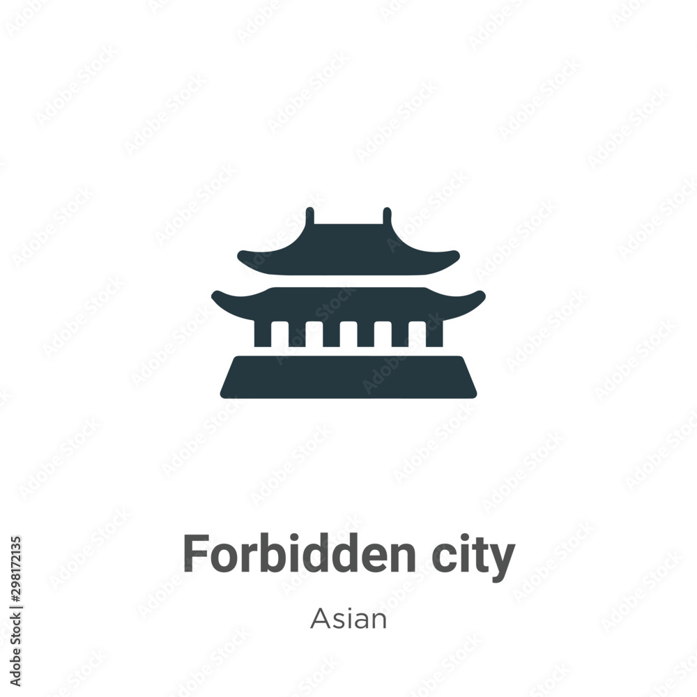 Forbidden city vector icon on white background. Flat vector forbidden ...