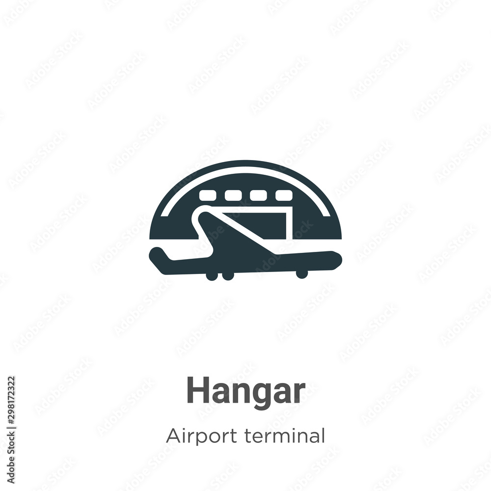 Hangar vector icon on white background. Flat vector hangar icon symbol ...