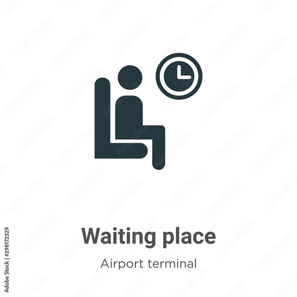 Waiting place vector icon on white background. Flat vector waiting ...