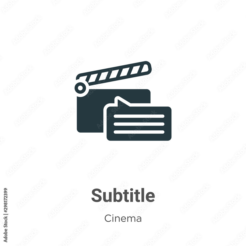 Subtitle vector icon on white background. Flat vector subtitle icon ...