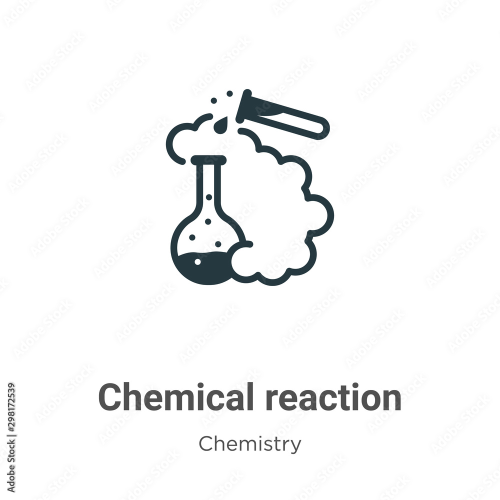 Chemical reaction vector icon on white background. Flat vector chemical ...