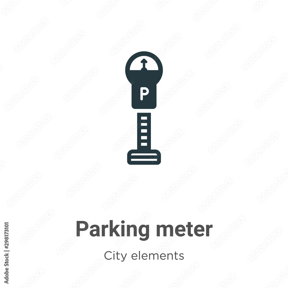 Parking meter vector icon on white background. Flat vector parking ...
