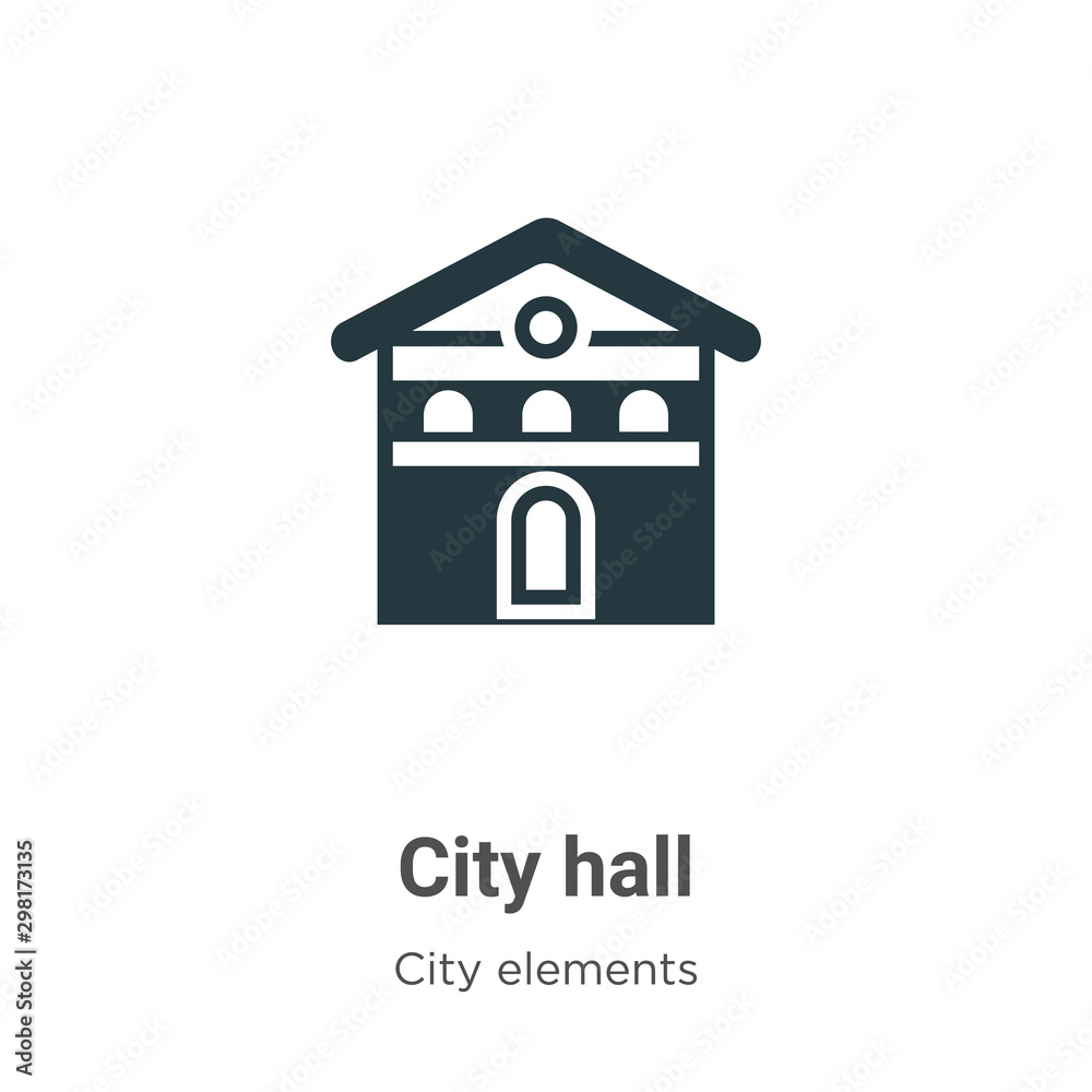 City hall vector icon on white background. Flat vector city hall icon ...