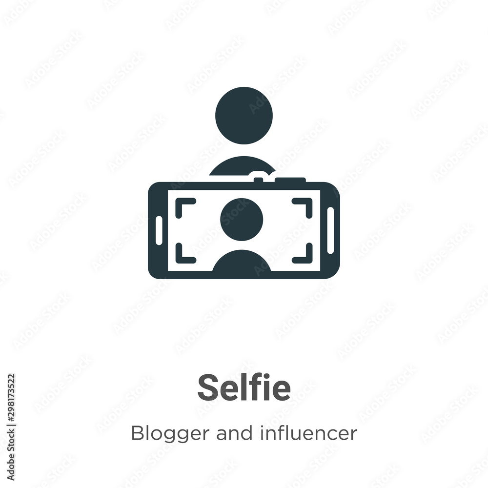 Selfie vector icon on white background. Flat vector selfie icon symbol ...