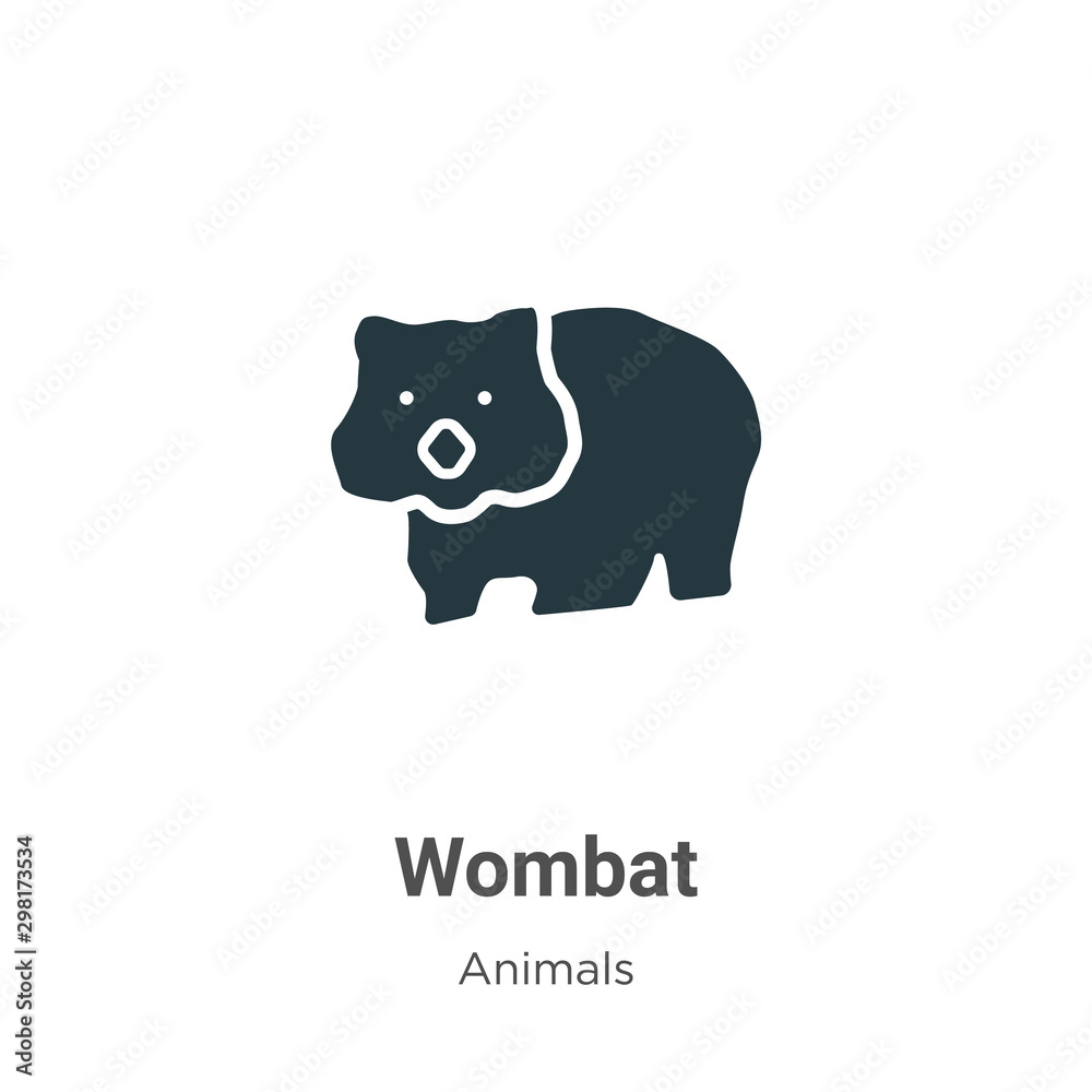Wombat vector icon on white background. Flat vector wombat icon symbol ...