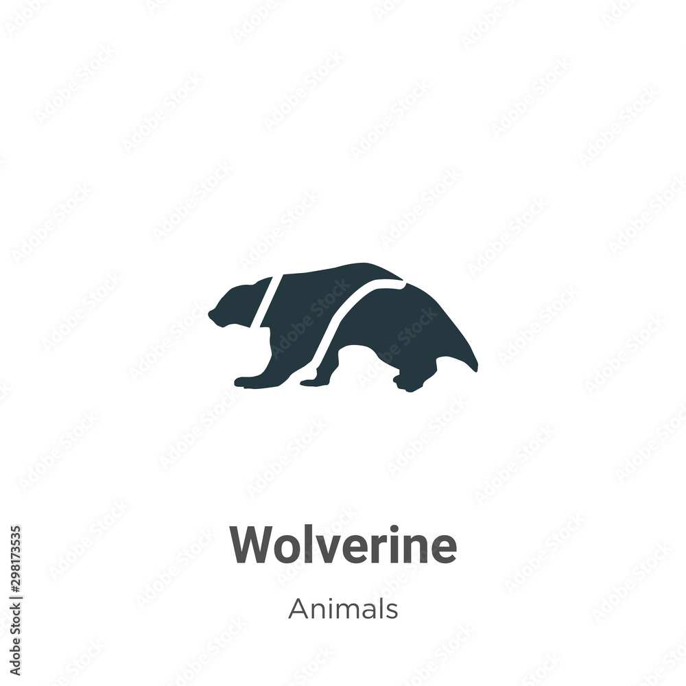 Wolverine vector icon on white background. Flat vector wolverine icon ...