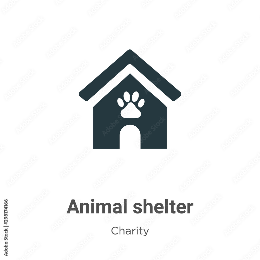 Animal shelter vector icon on white background. Flat vector animal ...