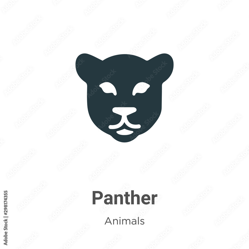 Panther vector icon on white background. Flat vector panther icon ...