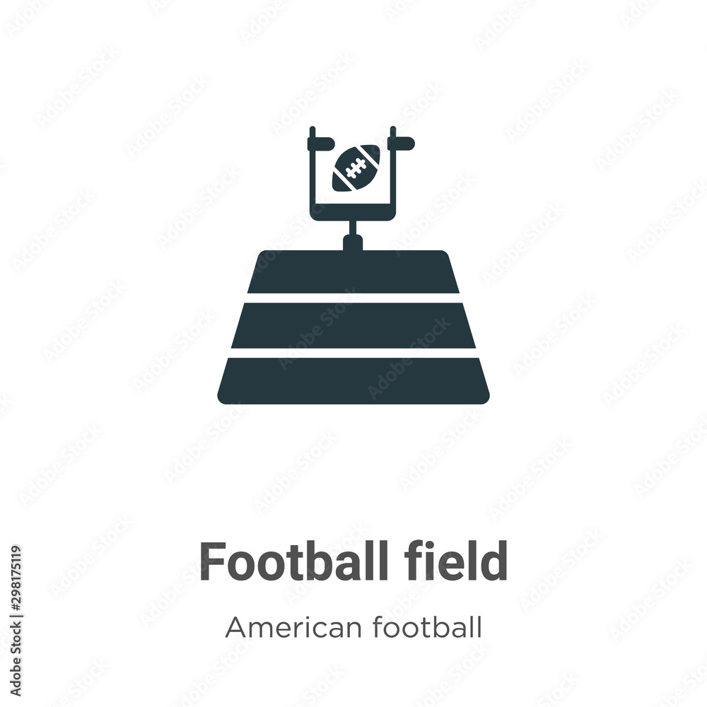 Football field vector icon on white background. Flat vector football ...