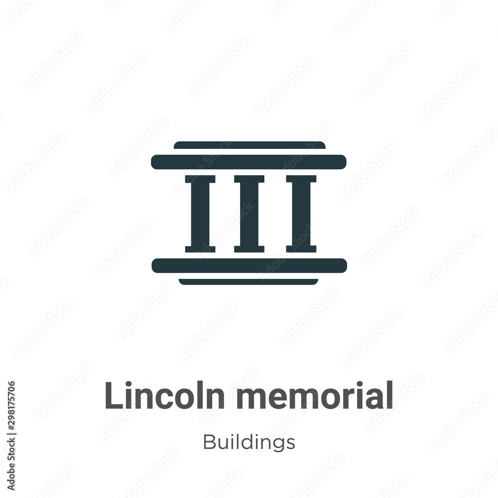 Lincoln memorial vector icon on white background. Flat vector lincoln ... Lincoln memorial vector icon on white background. Flat vector lincoln ...