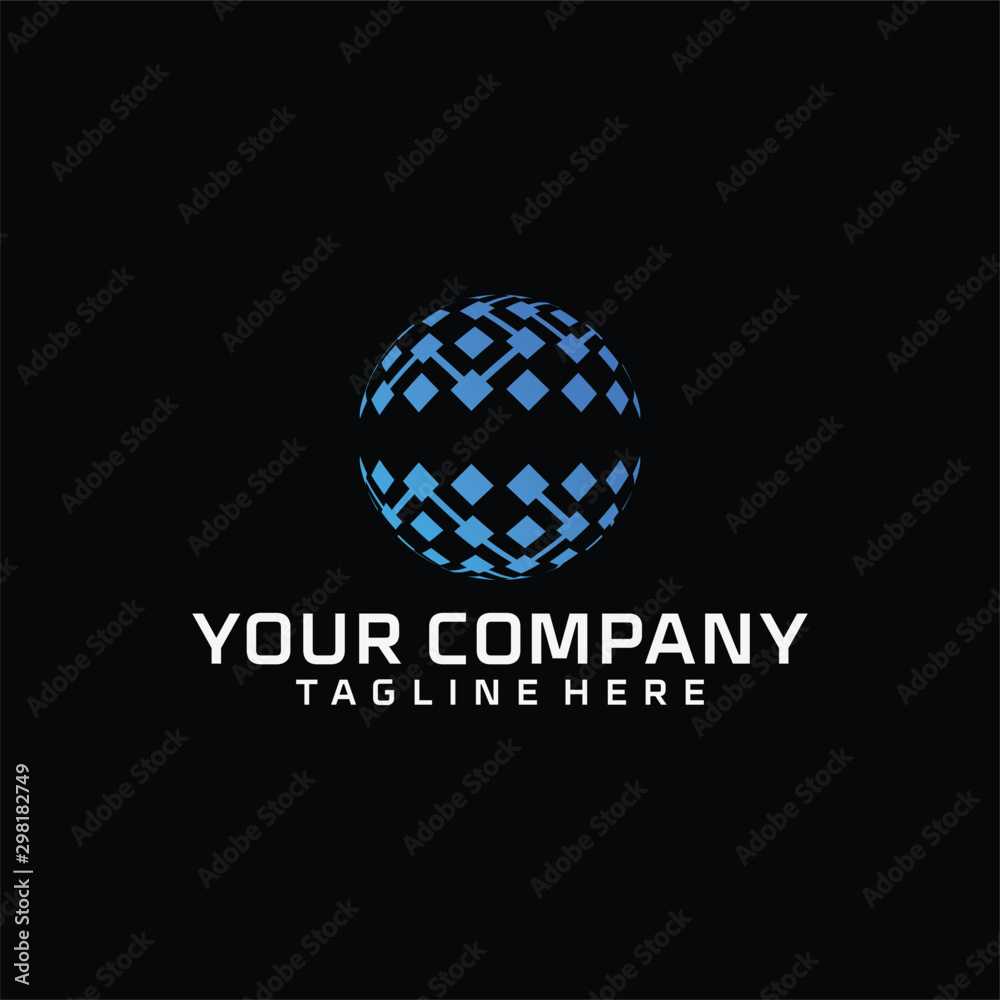 World Tech Logo Design Template download Stock Vector | Adobe Stock