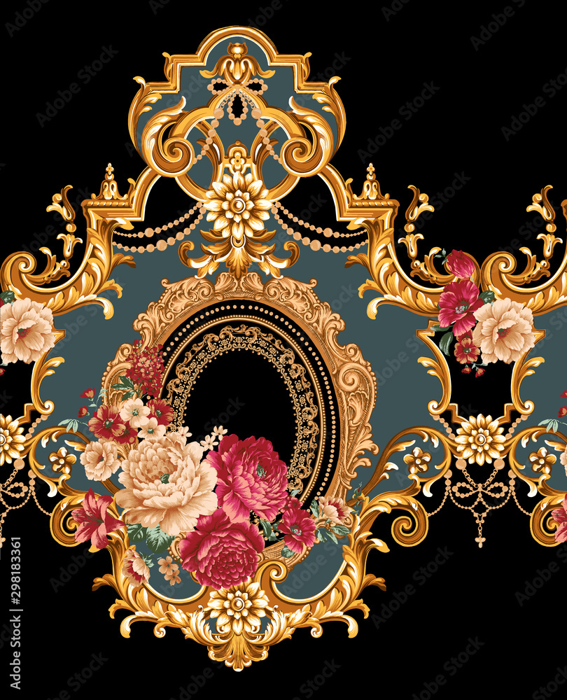 Decorative elegant luxury design.Vintage elements in baroque, rococo ...