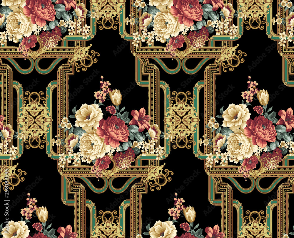 Decorative elegant luxury design.Vintage elements in baroque, rococo ...
