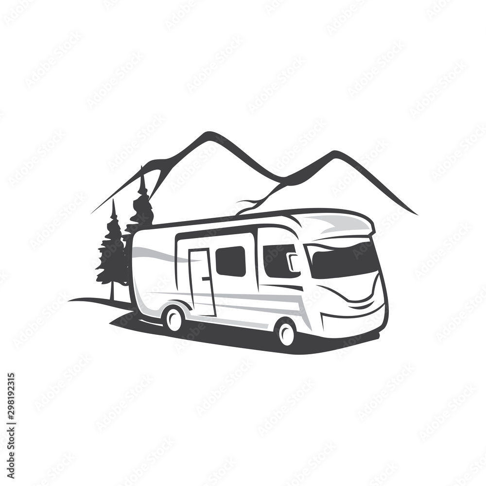 RV Camp Logo, Caravan Logo, Camp Logo Stock Vector | Adobe Stock