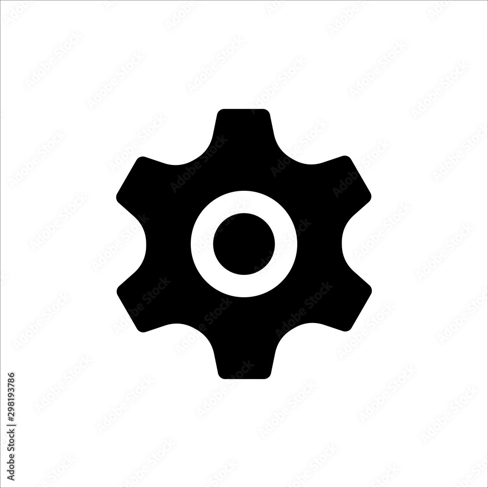 Gear icon. symbol of setting or configuration with trendy flat line ...