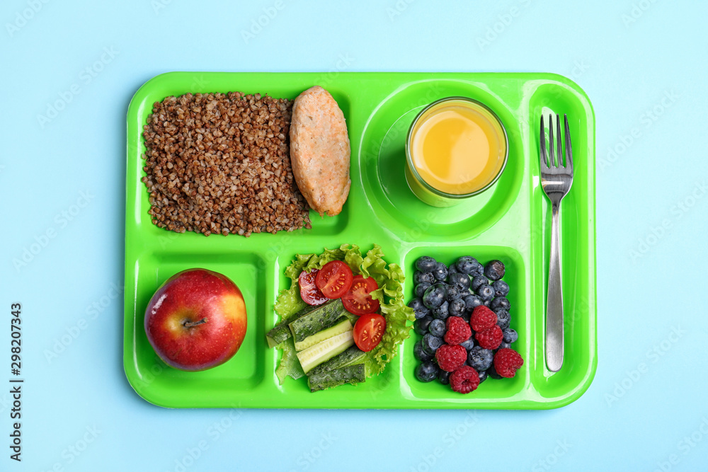 Blue School Lunch Tray