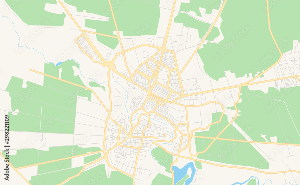 Printable street map of Daraa, Syria Stock Vector | Adobe Stock