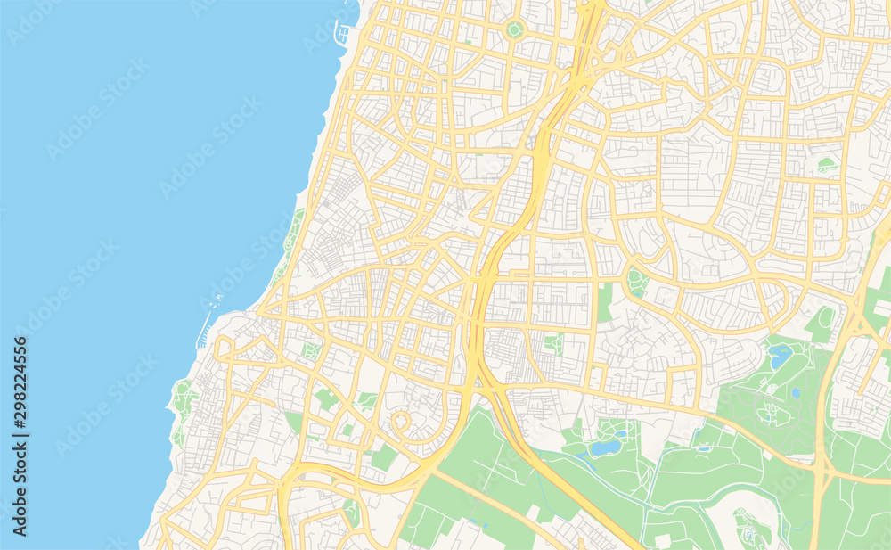 Printable street map of Bnei Brak, Israel Stock Vector | Adobe Stock