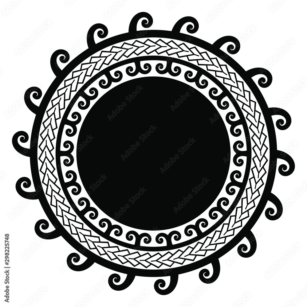Polynesian circle tattoo tribal. Samoan tribal maori circle vector ...