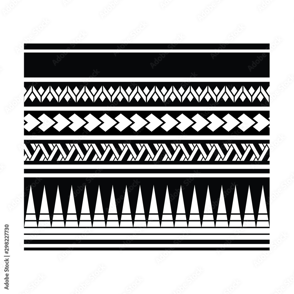 Polynesian maori tattoo tribal bracelet vector. Samoan maori band ...
