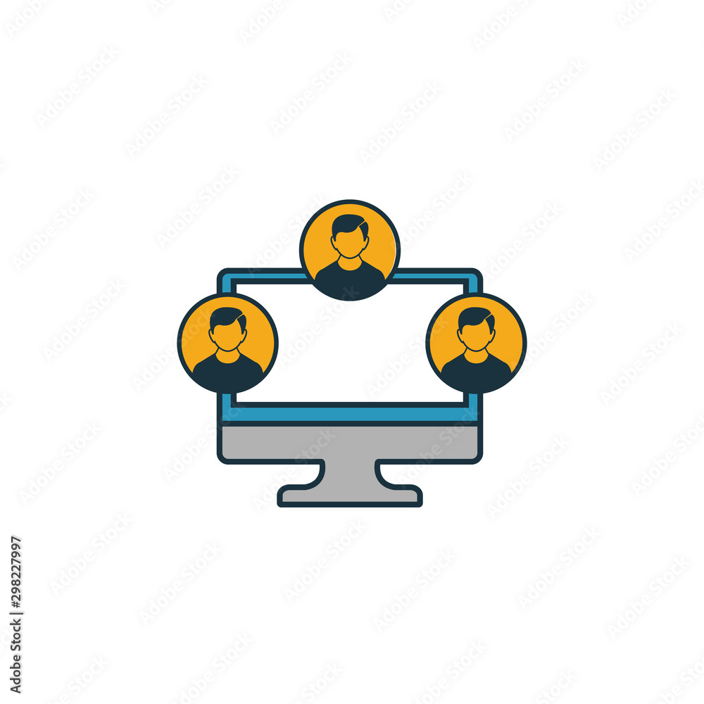 Virtual Team icon. Simple element from project management icons ...