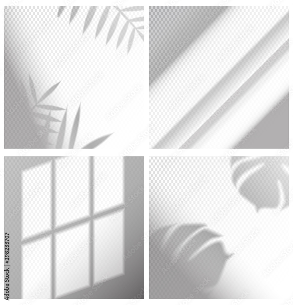 Set of shadow overlays for brand identity. Realistic mock up scenes ...