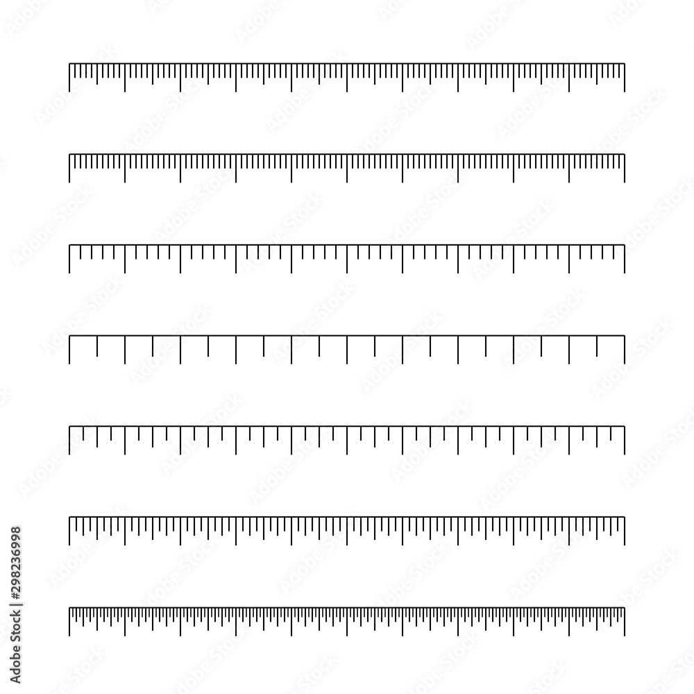 Set Of Ruler Inches And Cm Scale Stock Vector Adobe Stock