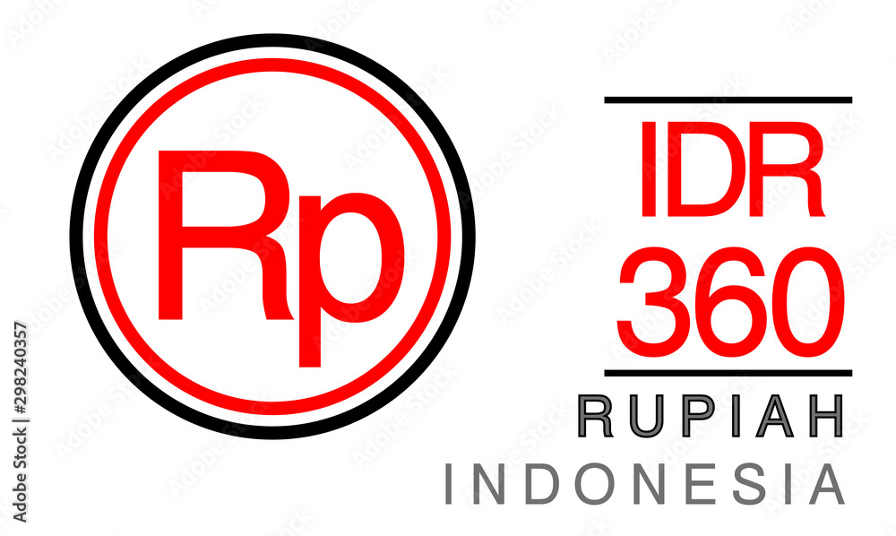 Rp, IDR, 360, Rupiah, Indonesia Banking Currency icon typography logo ...