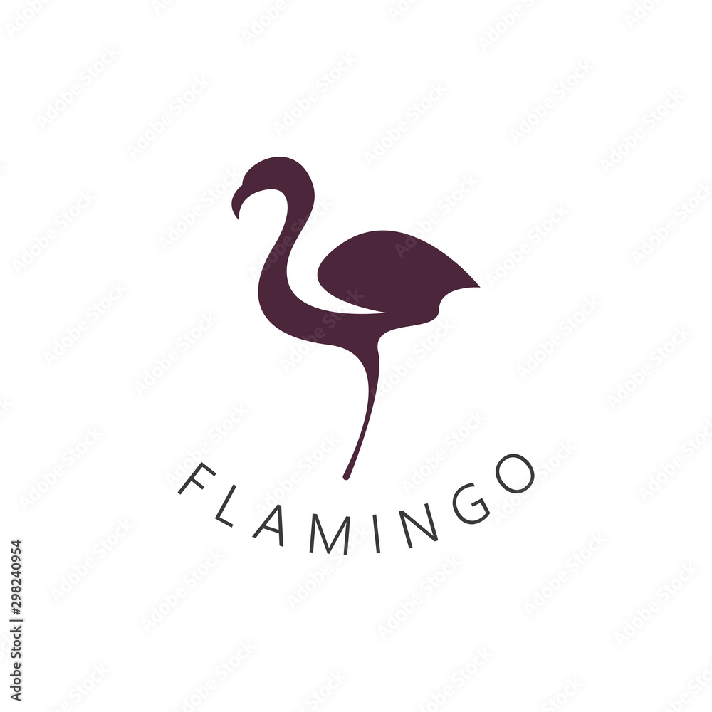 Flamingo bird logo design concept template vector Stock Vector | Adobe ...