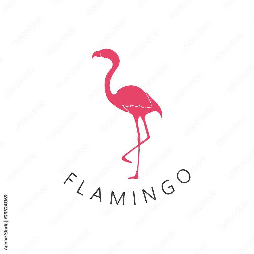 Flamingo bird logo design concept template vector Stock Vector | Adobe ...