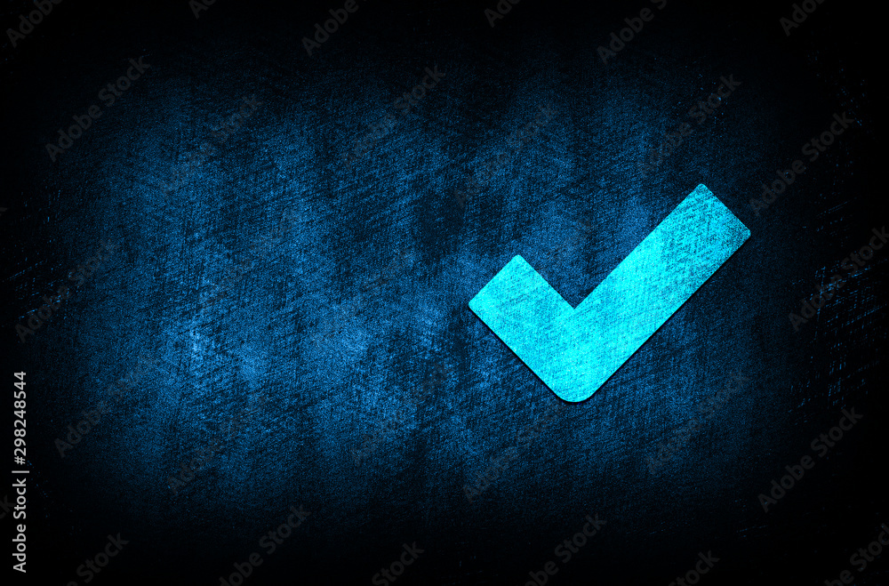 Tick mark icon abstract blue background illustration digital texture ...