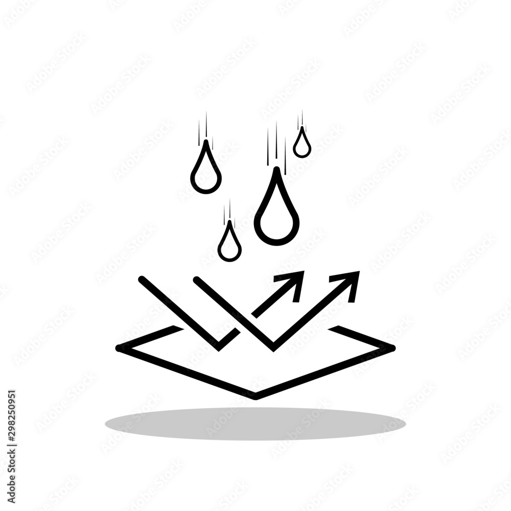 Waterproof icon in flat style. Water protection symbol for your web ...